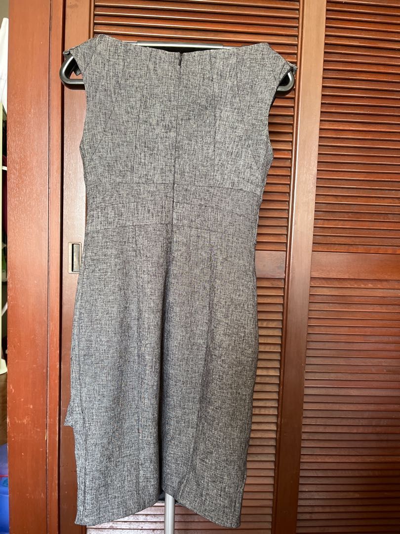 Karen Millen Grey Smart Office Dress, Women's Fashion, Dresses & Sets ...