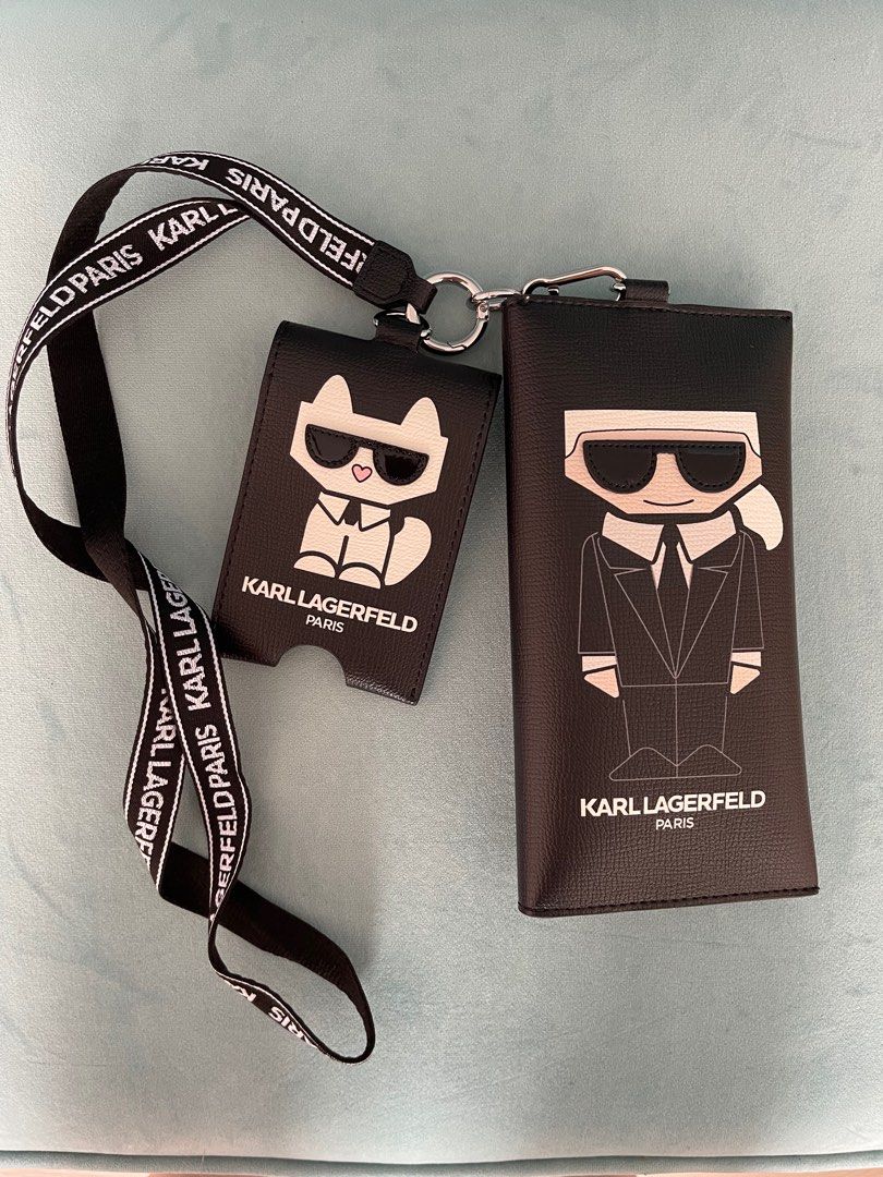 Karl Lagerfeld Lanyard with Pouch, Luxury, Bags & Wallets on Carousell