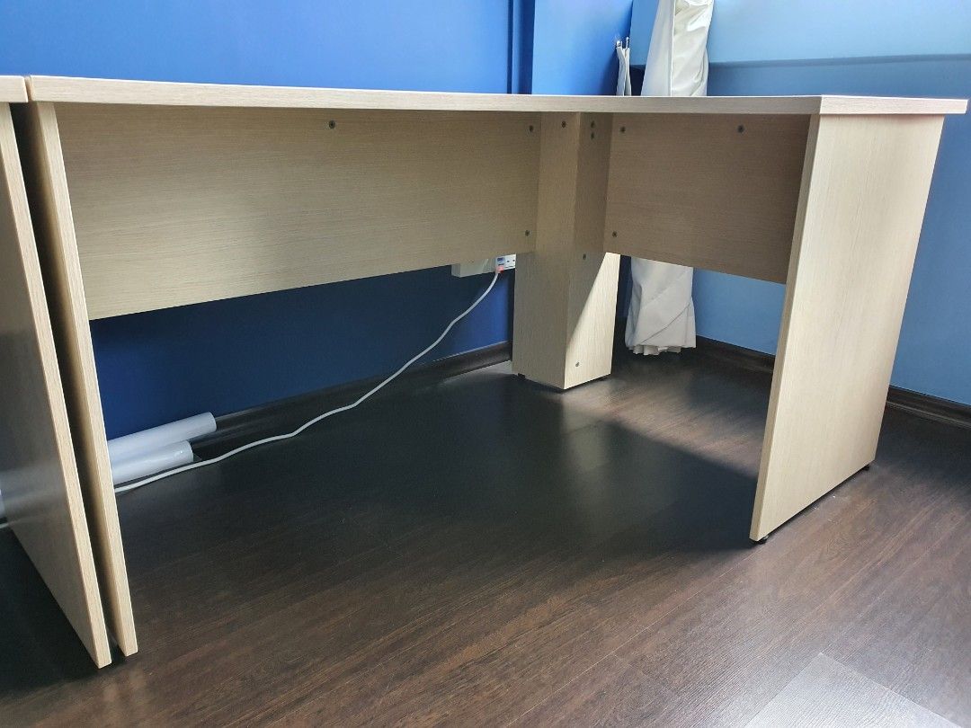 L Shaped Wooden Study Table, Furniture & Home Living, Furniture, Tables ...