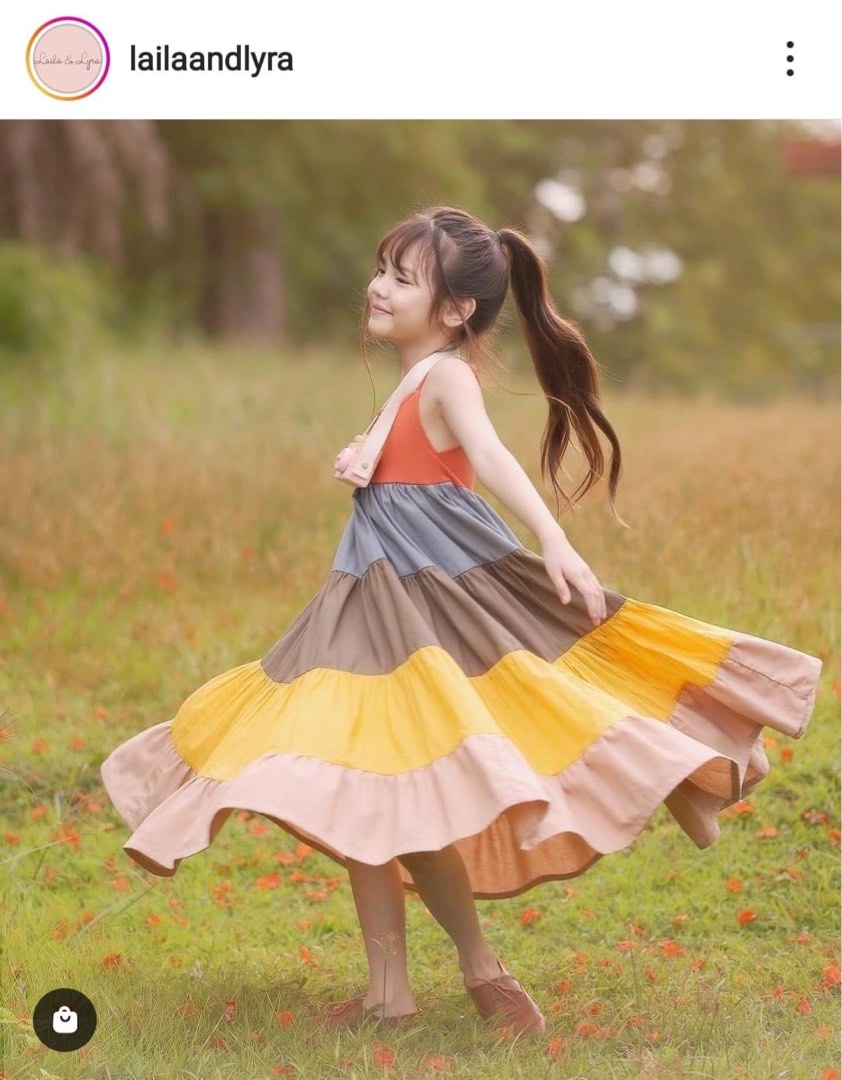 Laila and Lyra Calliope color block midi dress, Babies & Kids, Babies ...