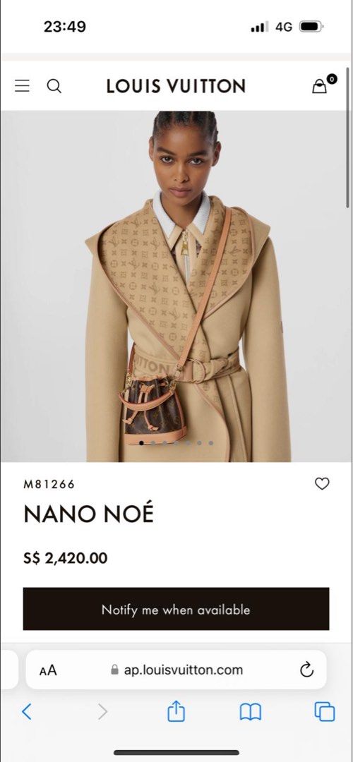 LOUIS VUITTON NANO NOE, Women's Fashion, Bags & Wallets, Cross-body ...