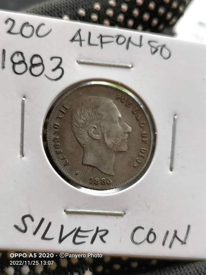 lumang barya ng pilipinas antik 1883 Alfonso xii twenty centavos antik ...
