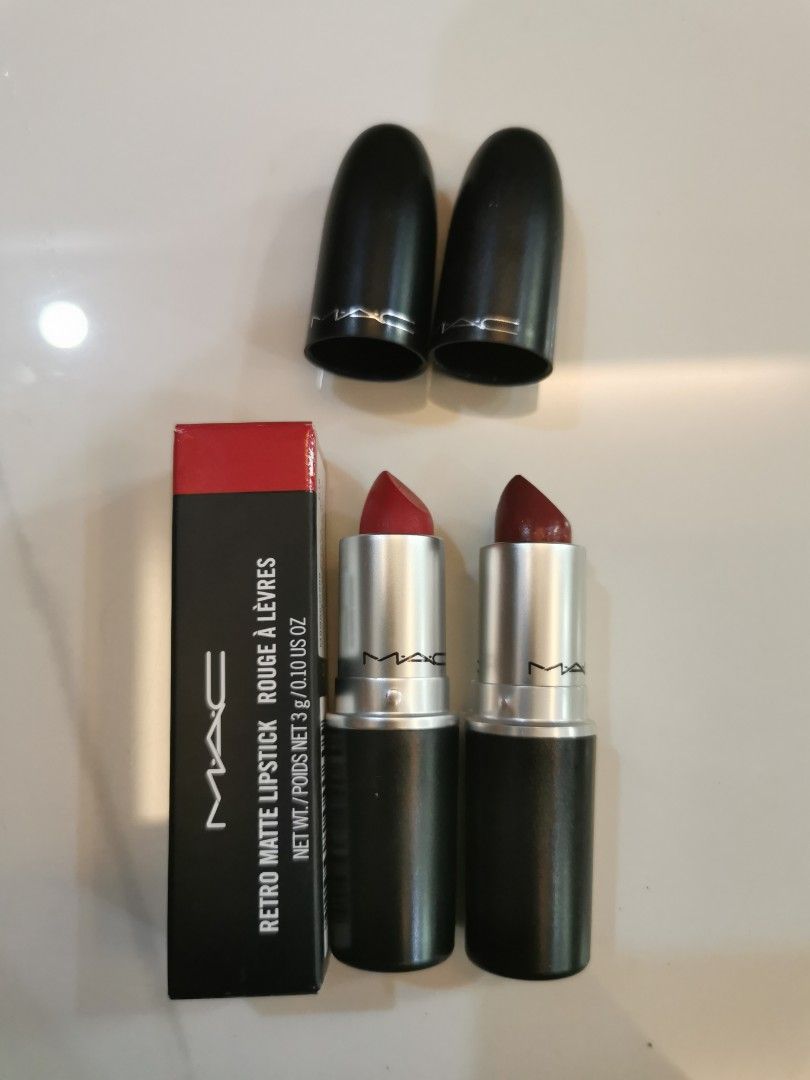 Mac lipstick bundle (ruby woo & retro shade), Beauty & Personal Care ...