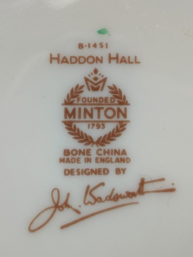 Minton Bone China Porcelain teapot, famous Minton Haddon Hall model ...