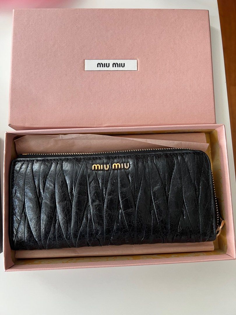 Miu Miu Lamb skin wallet, Luxury, Bags & Wallets on Carousell