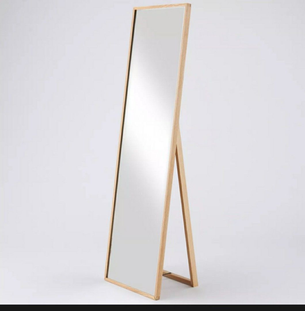 Muji Oak wood full length mirror, Furniture & Home Living, Home Decor ...