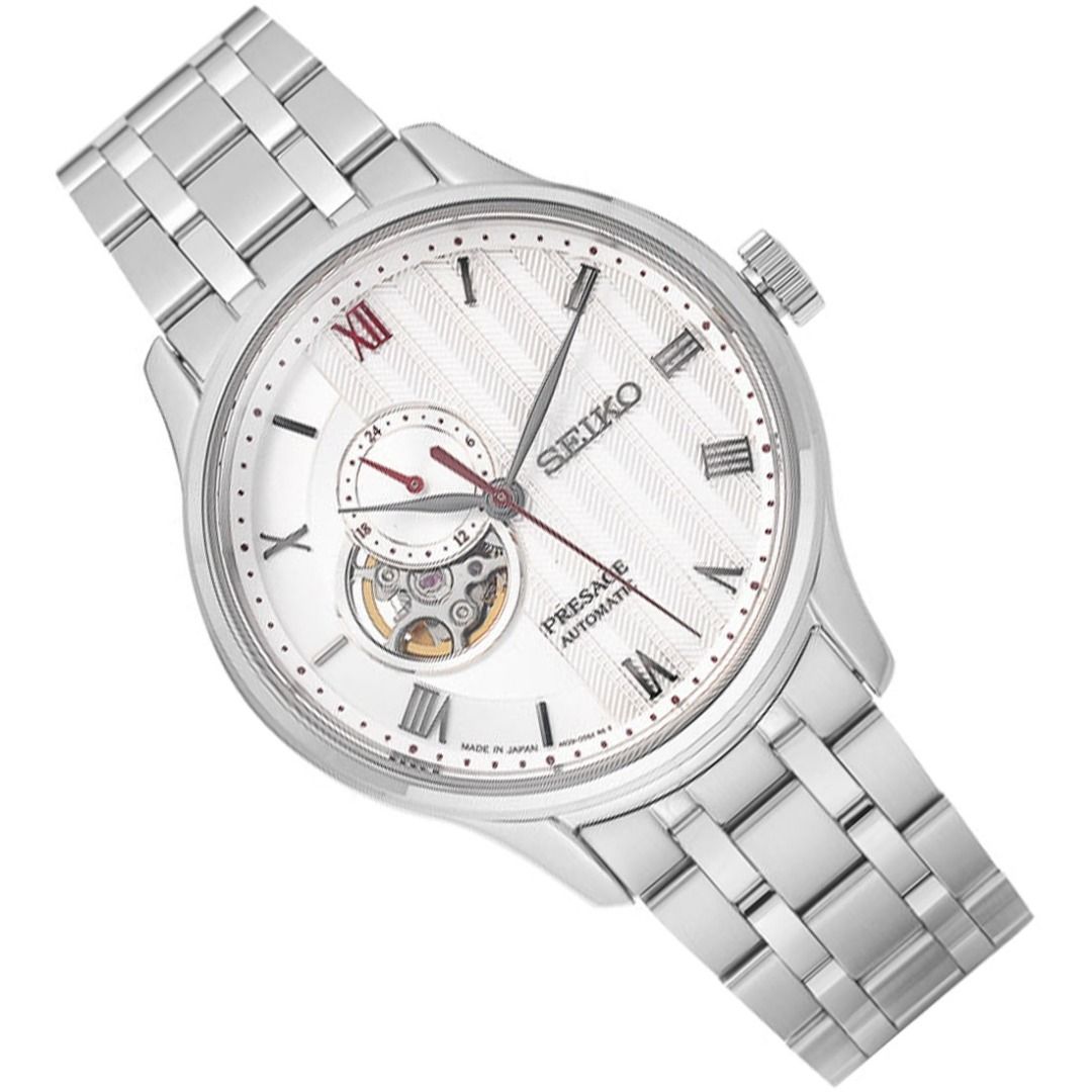 New Arrival Seiko Presage Zen Garden White Open Heart Dial Watch SSA443J1 SSA443 SSA443J, Men's ...