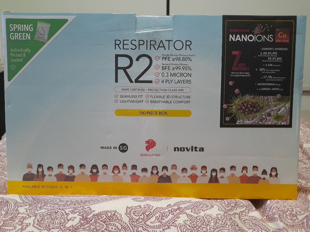 NOVITA R2 Respirator Mask, Health & Nutrition, Face Masks & Face ...