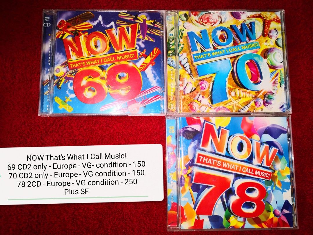 NOW That's What I Call Music 69, 70, 78, 80, Song, Driving Rock CD ...
