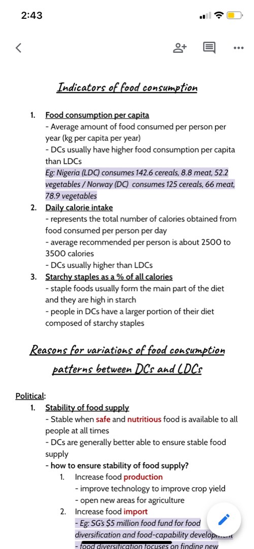 O levels A1 Elective Geography (Food) Study Notes, Hobbies & Toys ...