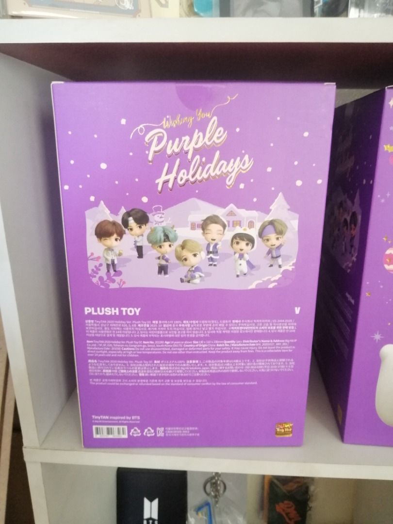 [ON-HAND] BTS TinyTAN Purple Holidays Plush Toy (V), Hobbies & Toys, Memorabilia & Collectibles ...