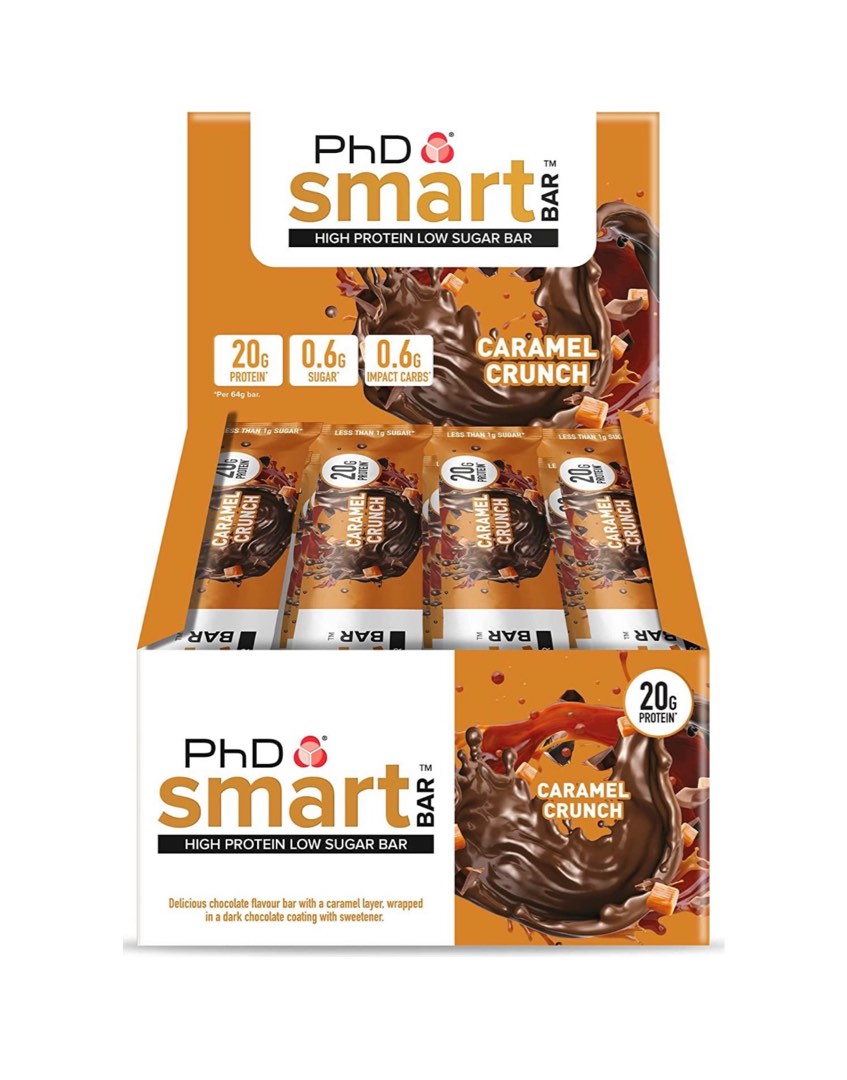 PhD smart Caramel Crunch Protein Bar, Health & Nutrition, Health ...