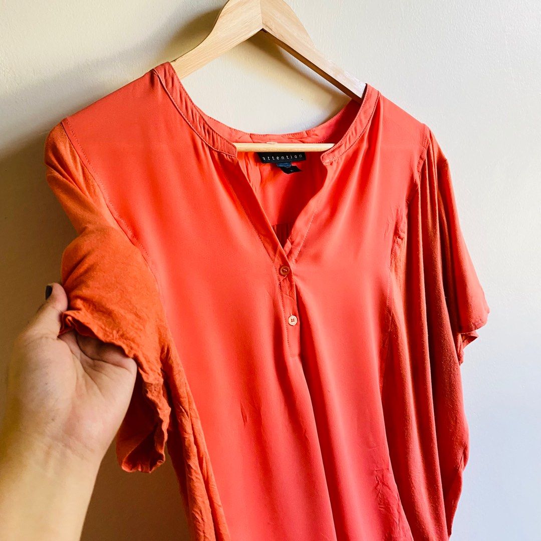 Plus Size Attention Peach Top, Women's Fashion, Tops, Blouses on Carousell