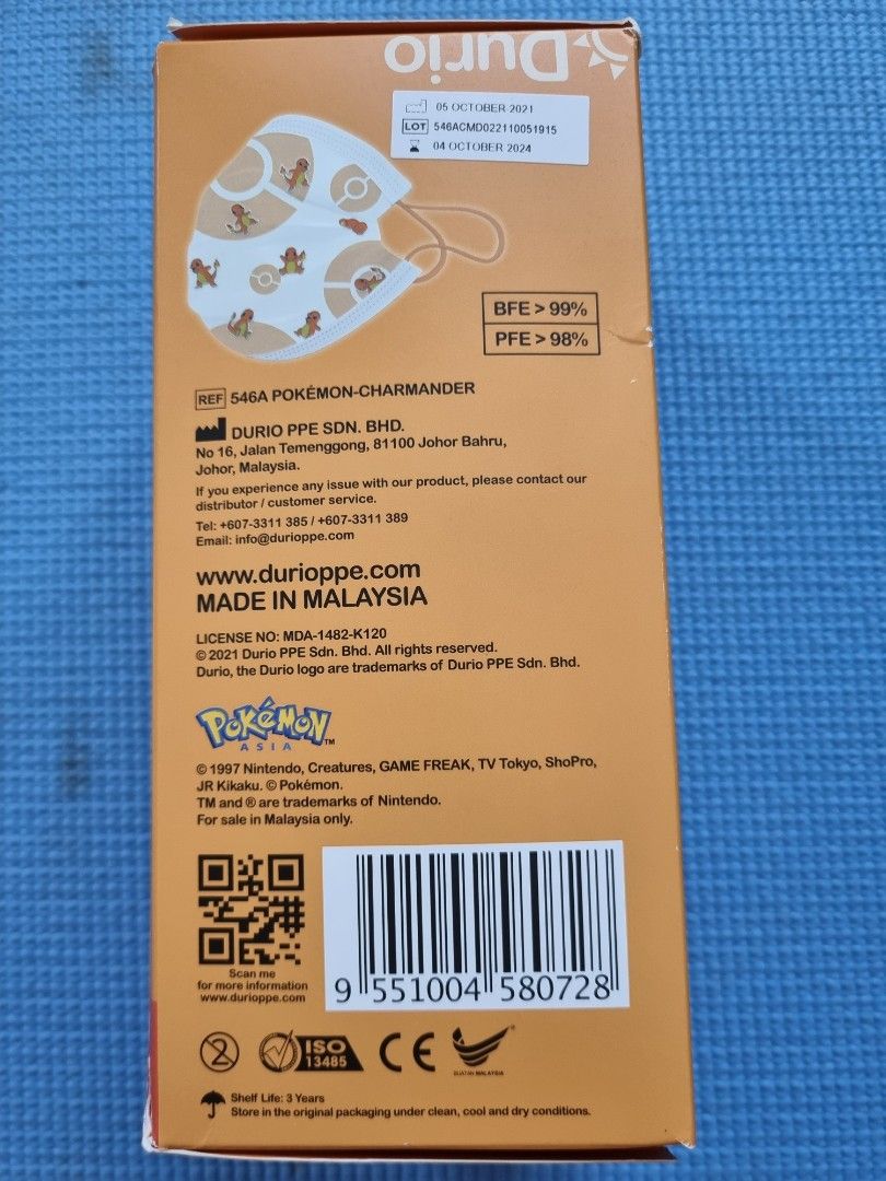Pokemon Charmander Face Mask Teenager, Health & Nutrition, Face Masks ...