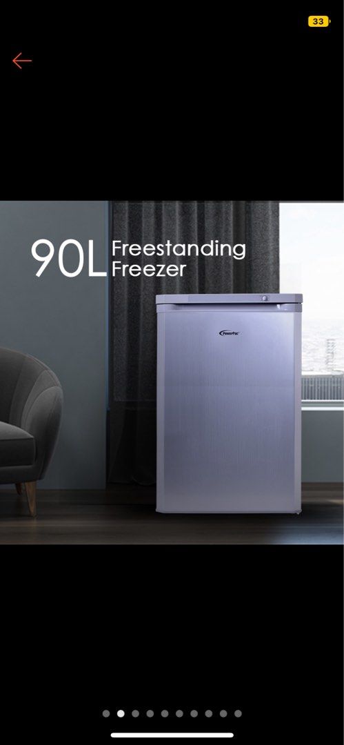 Powerpac 90L Standing Freezer, TV & Home Appliances, Kitchen Appliances ...