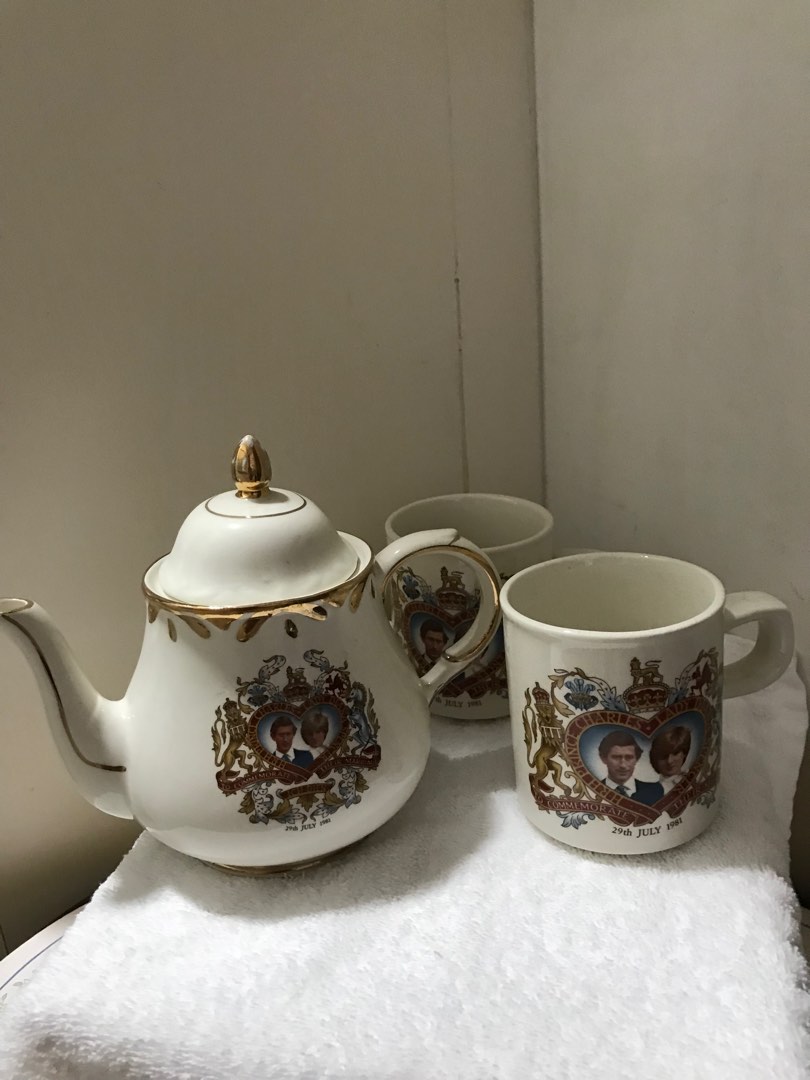 Princess Diana teapot and mug set, Furniture & Home Living, Kitchenware ...