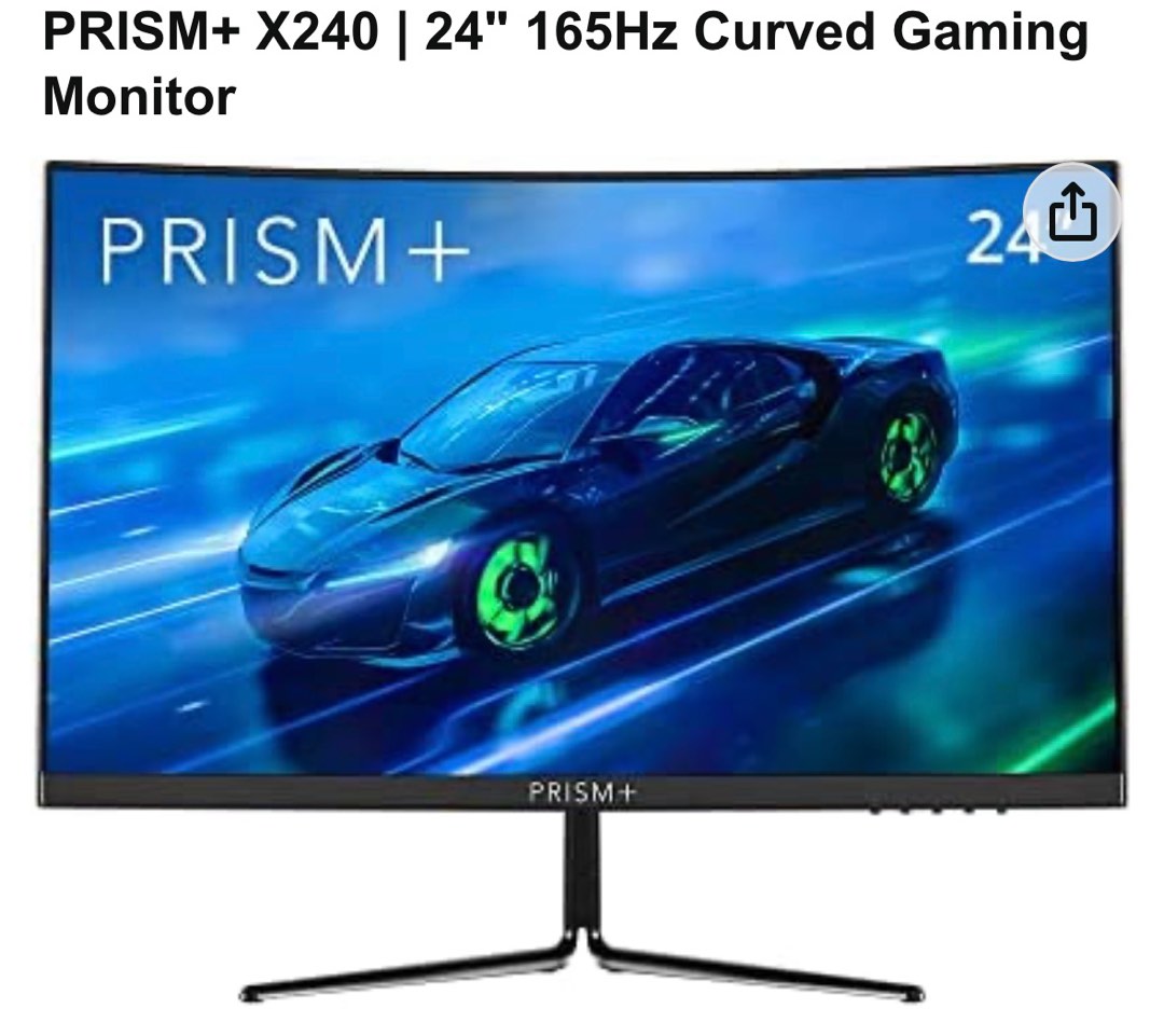 Prism 24 inch Curved Gaming Monitor, Computers & Tech, Parts & Accessories, Monitor Screens on ...