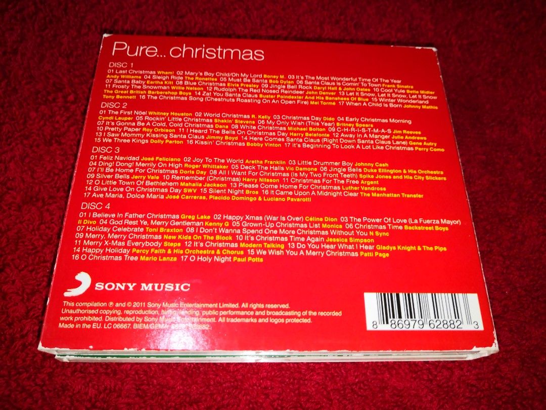 Pure Christmas 4CD, Hobbies & Toys, Music & Media, CDs & DVDs on Carousell