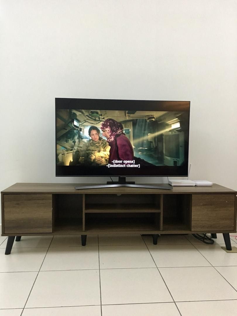 Readystock 6ft Tv rack 6 feet TV cabinet Solid wood, rak tv kabinet tv ...
