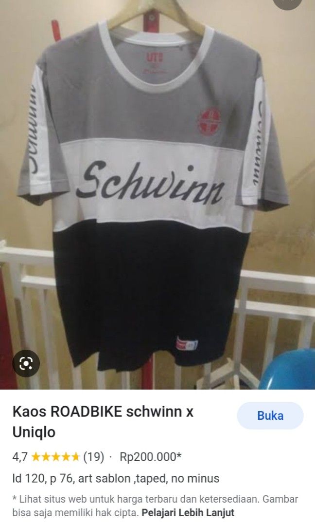 SCHWINN ROAD BIKE UNIQLO KAOS, Fesyen Pria, Pakaian , Atasan di Carousell