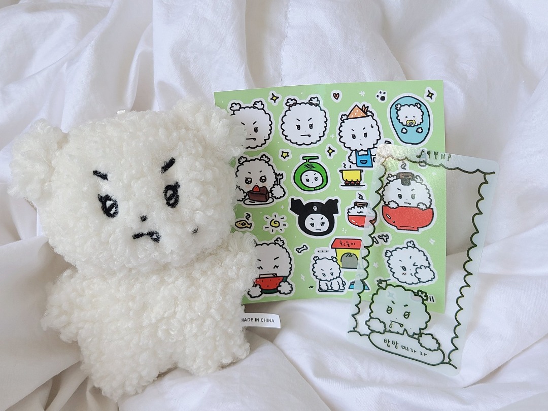 Seventeen SVT Mingyu Babtongi 10cm White Rice Bear Doll by @babtongi ...