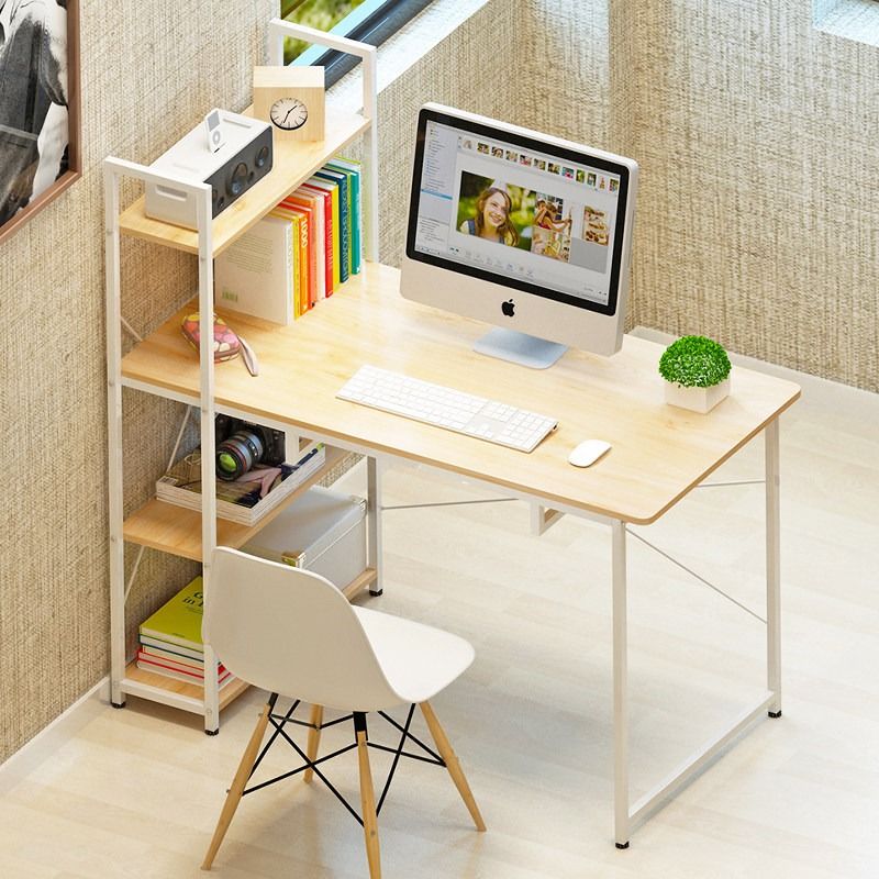 Simple writing desk with shelf, free installation,Study Table ...