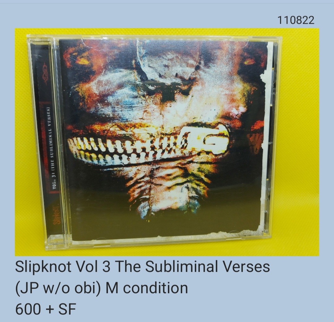 Slipknot The Subliminal Verses Vol 3 CD (unsealed), Hobbies & Toys ...