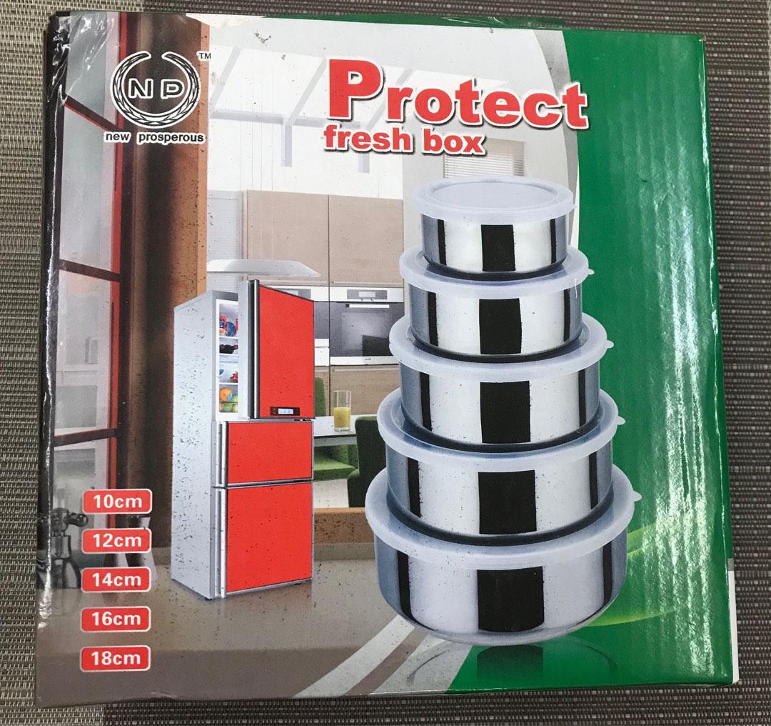 Stainless steel round food storage, Furniture & Home Living, Home ...