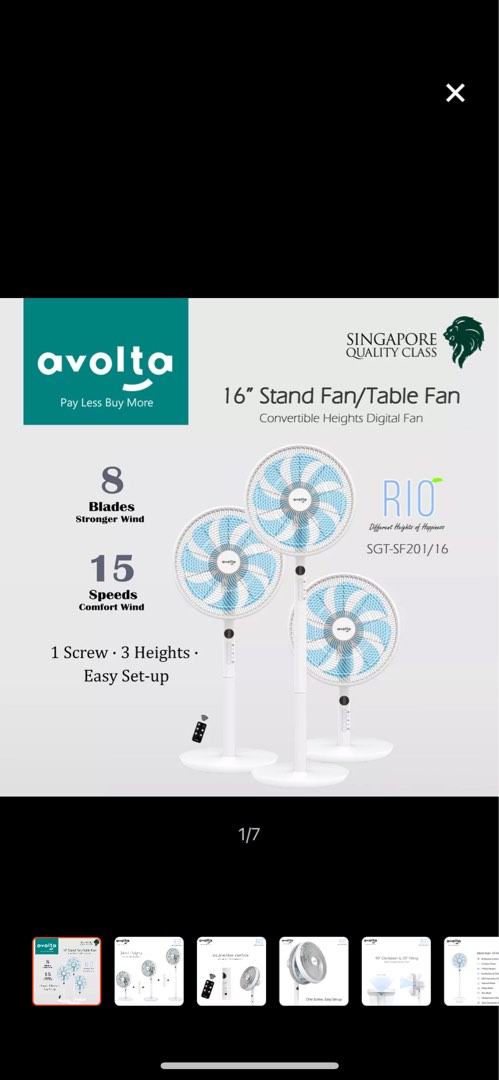 Stand Fan, Table Fan Avolta, Furniture & Home Living, Lighting & Fans ...