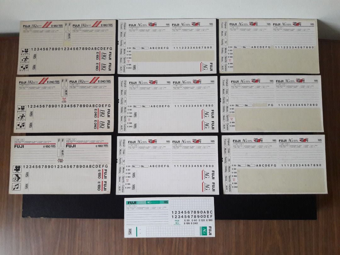 Sticker Labels for Vintage VHS Video Cassette Tapes, Hobbies & Toys ...