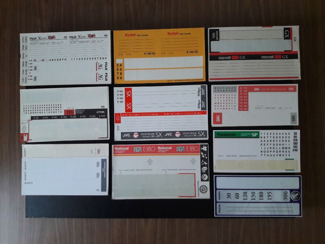 Sticker Labels for Vintage VHS Video Cassette Tapes, Hobbies & Toys ...