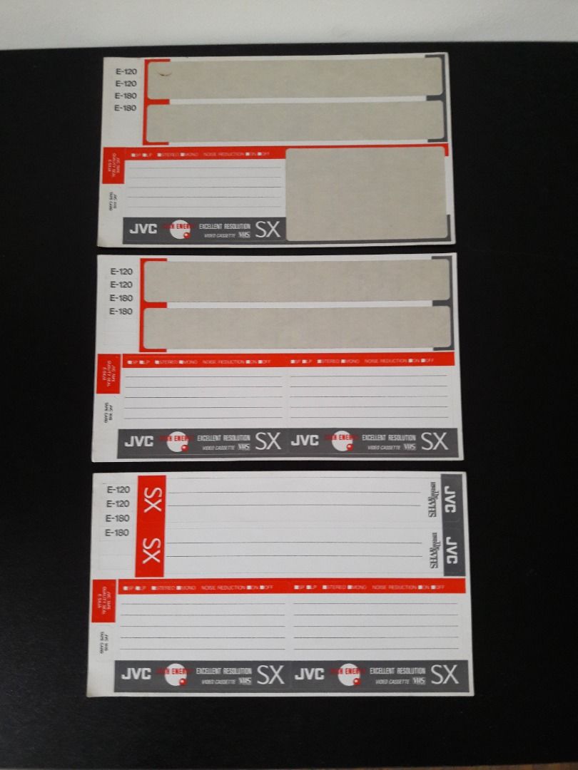 Sticker Labels for Vintage VHS Video Cassette Tapes, Hobbies & Toys ...