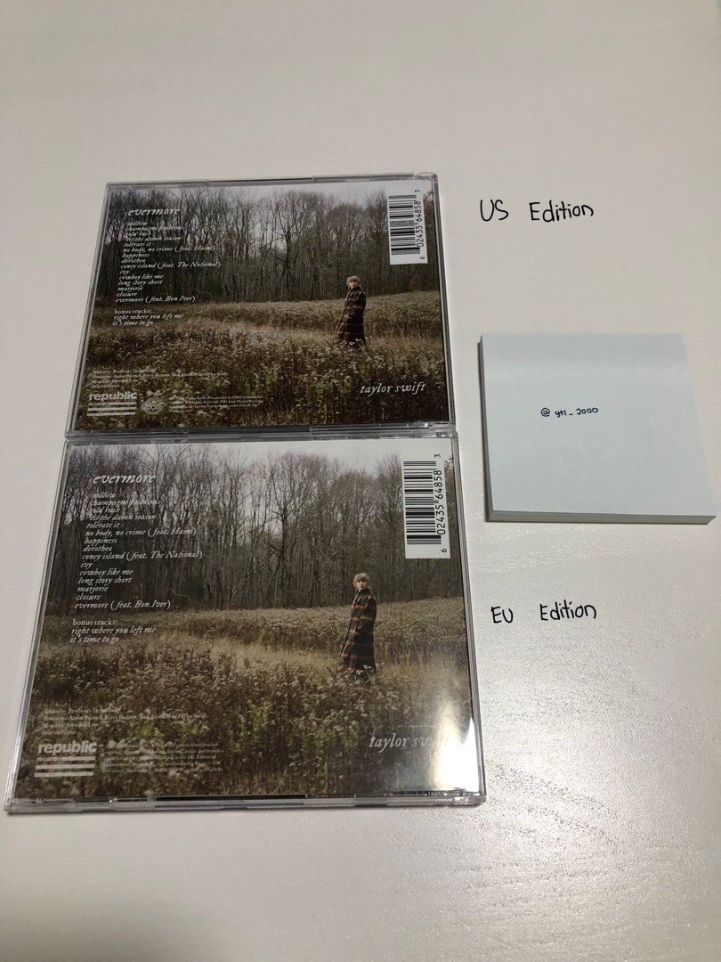 Taylor Swift Evermore CD (US Version), Hobbies & Toys, Music & Media ...