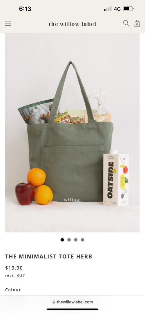 The willow label minimalist tote herb, Women's Fashion, Bags & Wallets, Tote Bags on Carousell