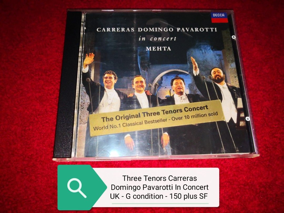 Three Tenors Carreras Domingo Pavarotti In Concert Cd Hobbies Toys