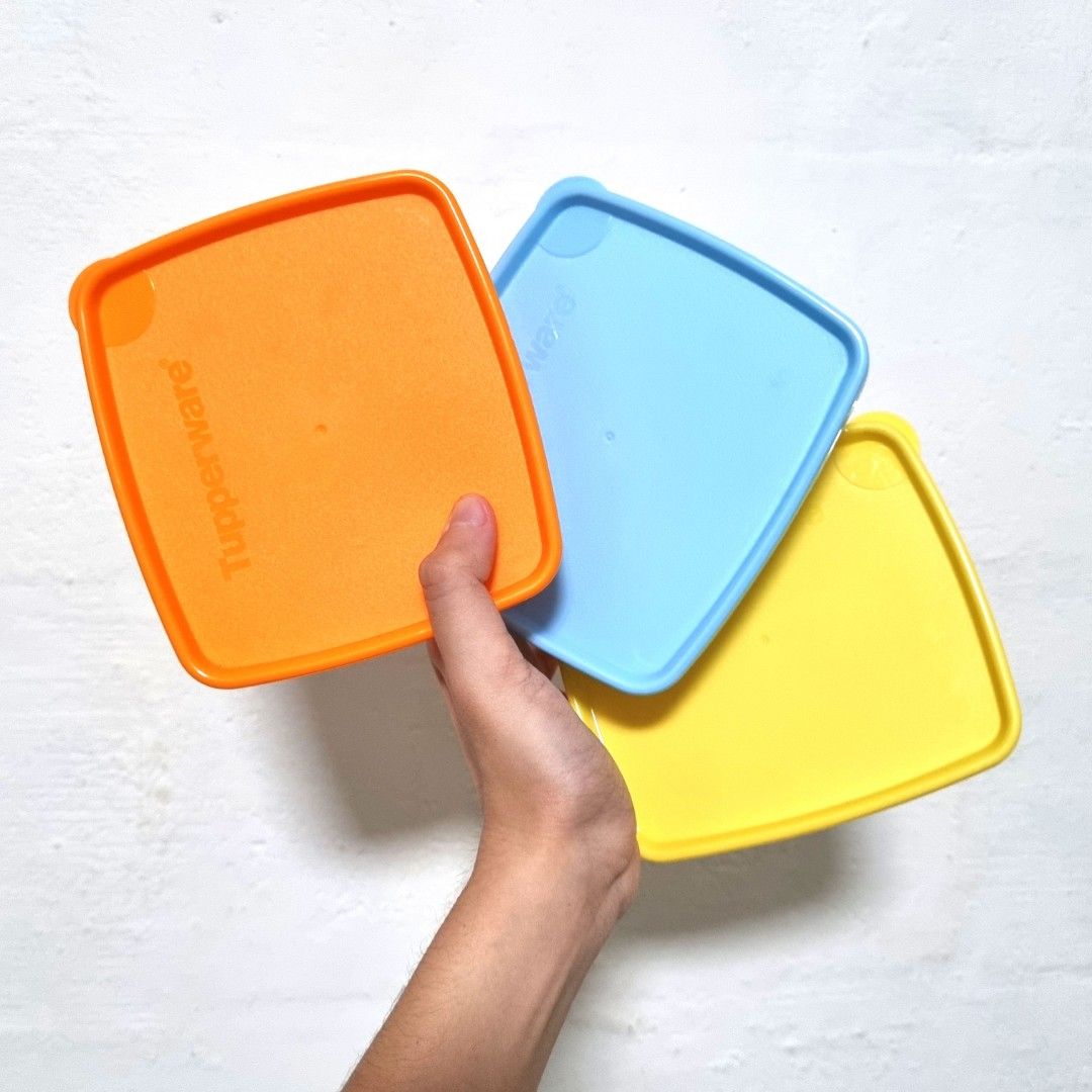 Tupperware 250 ml Small Shallow Square Round Container Box Set of 3 ...