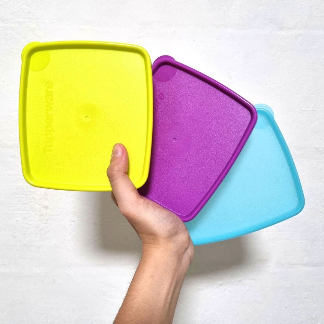 Tupperware 250 ml Small Shallow Square Round Container Box Set of 3 ...