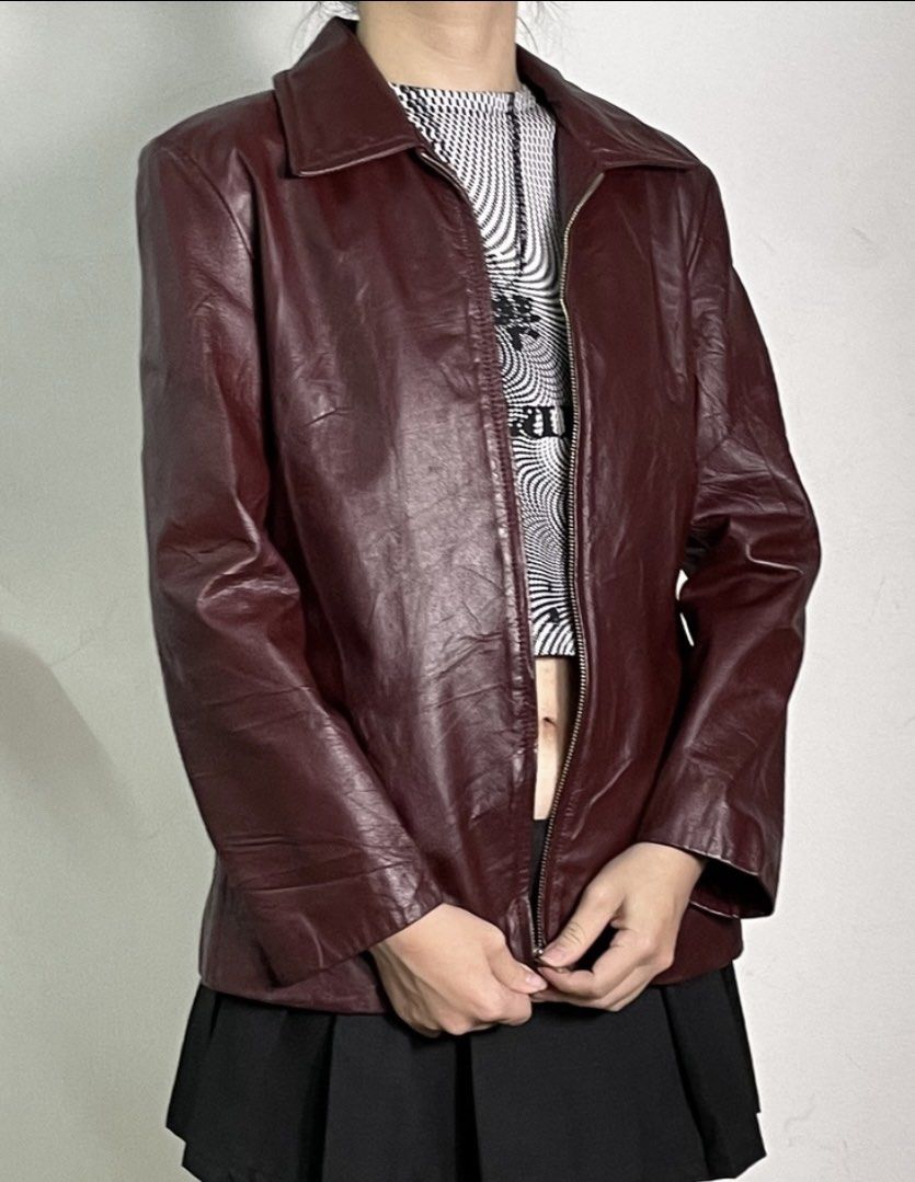Vintage Red Leather jacket, 90s , leather, Women's Fashion, Coats, Jackets and Outerwear on ...