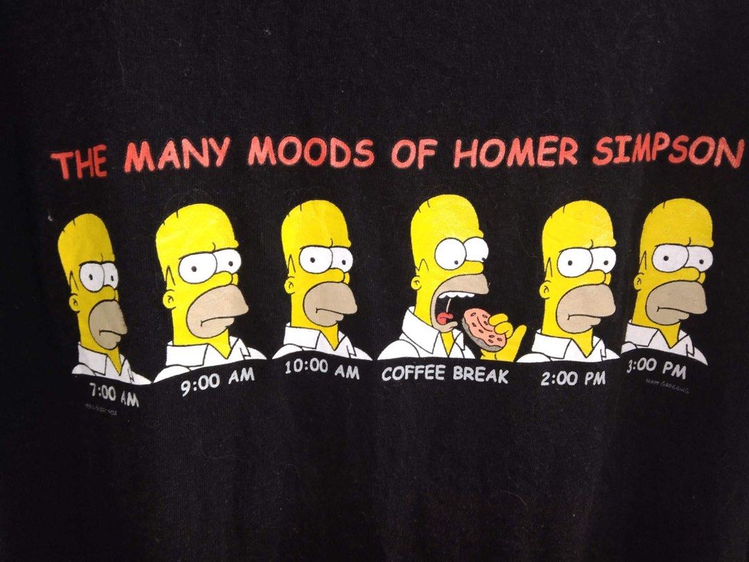 vtg the many moods of homer simpsons 2001, Men's Fashion, Tops & Sets ...