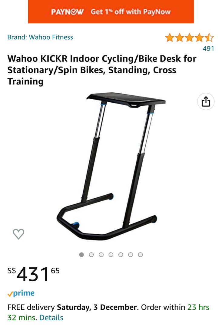 Wahoo kickr indoor cycling adjustable desk , Sports Equipment, Other ...