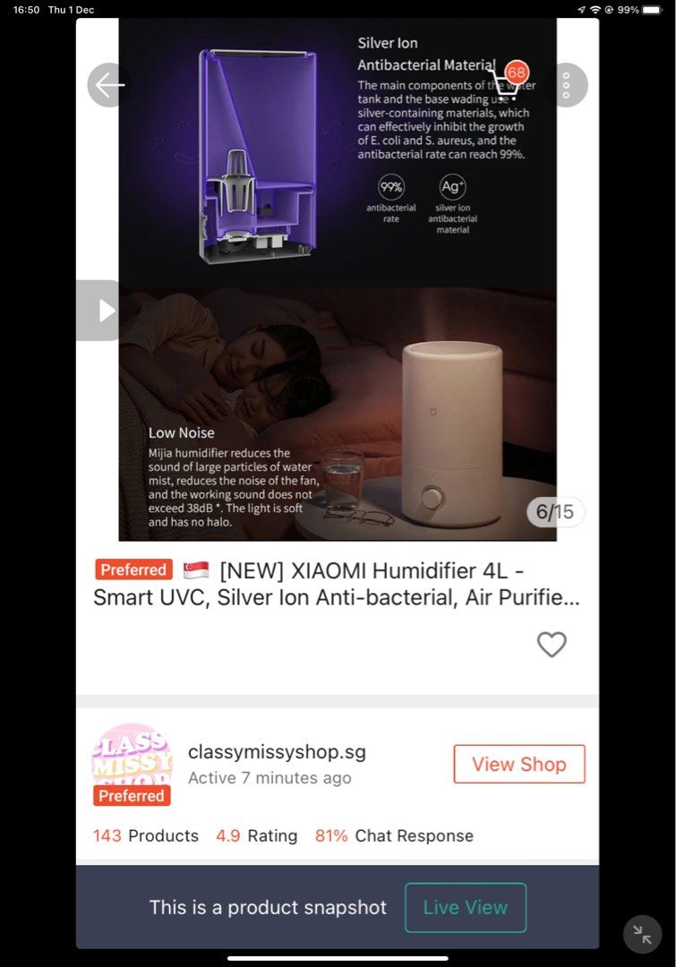 Xiaomi Humidifier 2 - Smart UVC, Silver Ion Anti bacterial, TV & Home ...