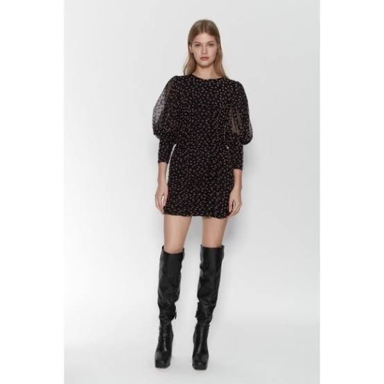 Zara sheer texture dress, Women's Fashion, Dresses & Sets, Dresses on ...