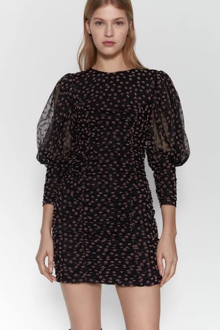Zara sheer texture dress, Women's Fashion, Dresses & Sets, Dresses on ...