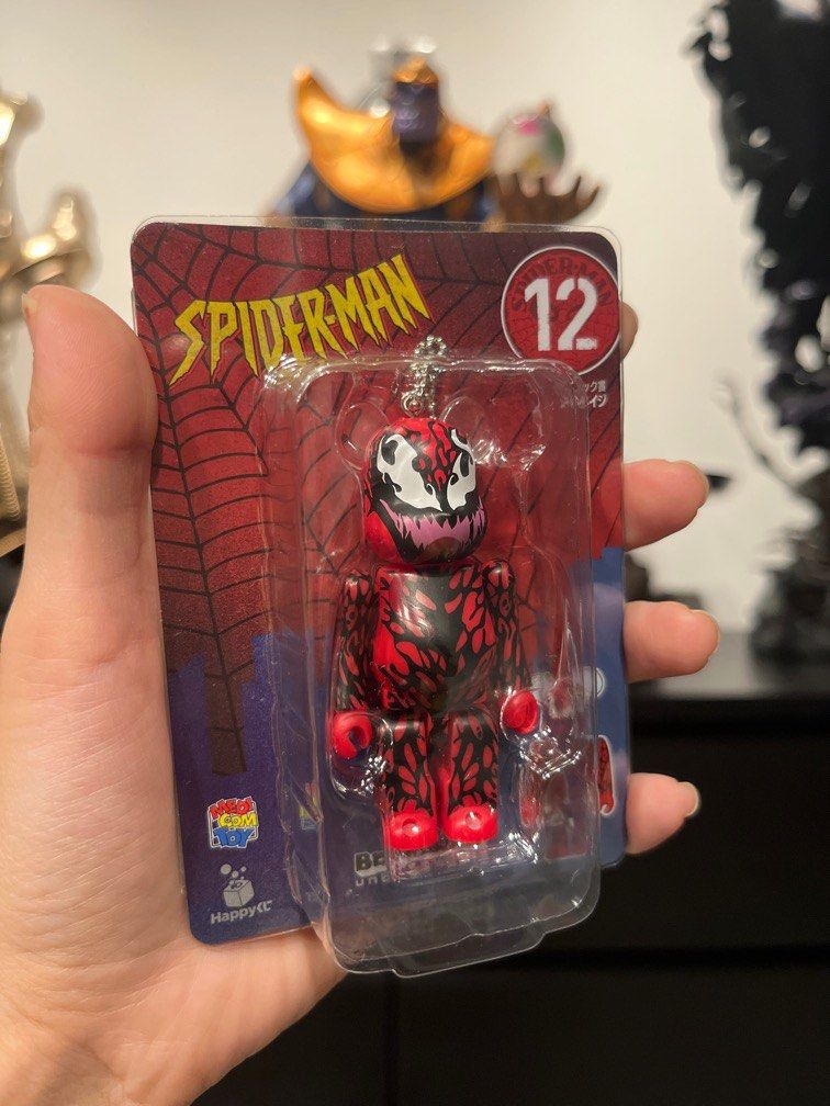 #12 MEDICOM SPIDER-MAN : CARNAGE 100% BEARBRICK MARVEL KEYCHAIN ...