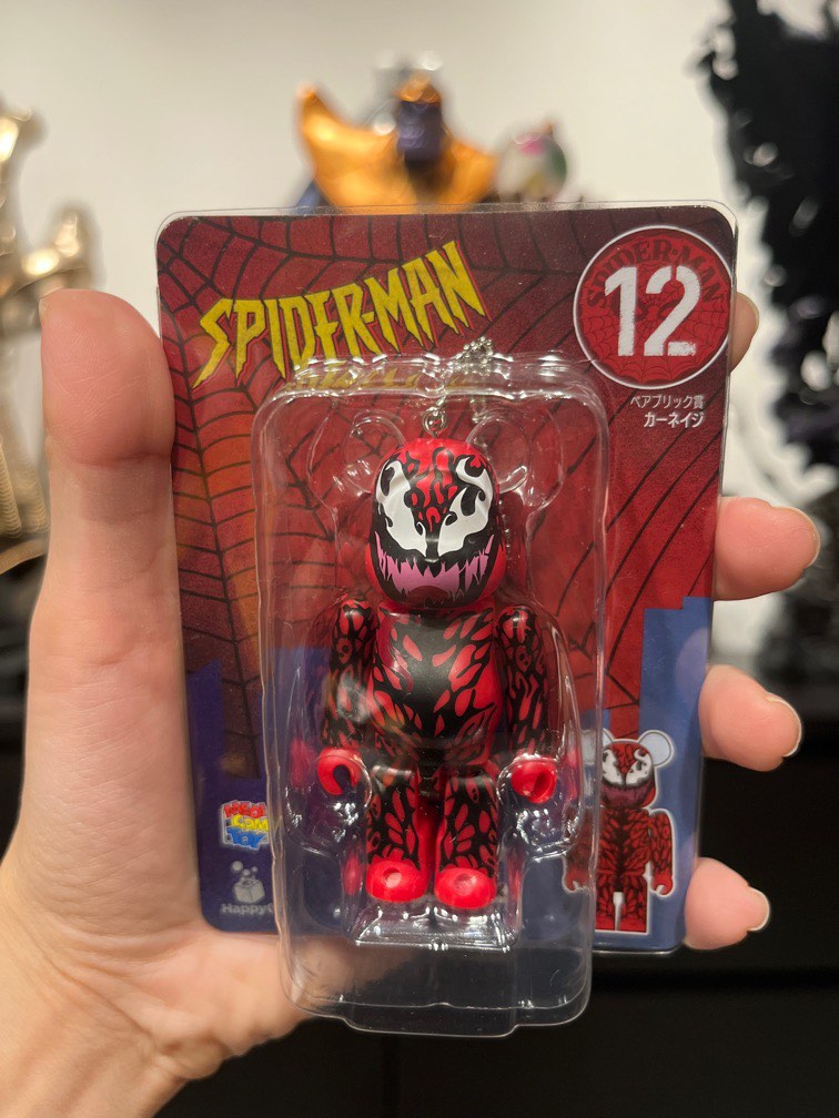 #12 MEDICOM SPIDER-MAN : CARNAGE 100% BEARBRICK MARVEL KEYCHAIN ...
