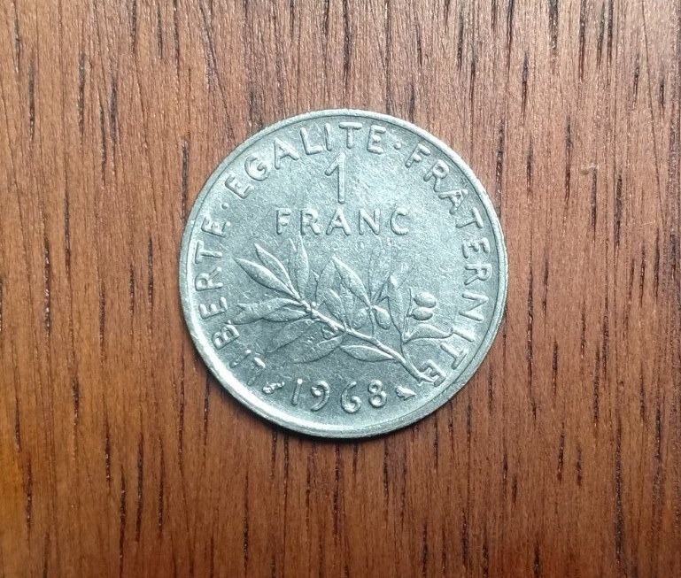 1 Franc Coin 1968, Hobbies & Toys, Memorabilia & Collectibles, Currency ...