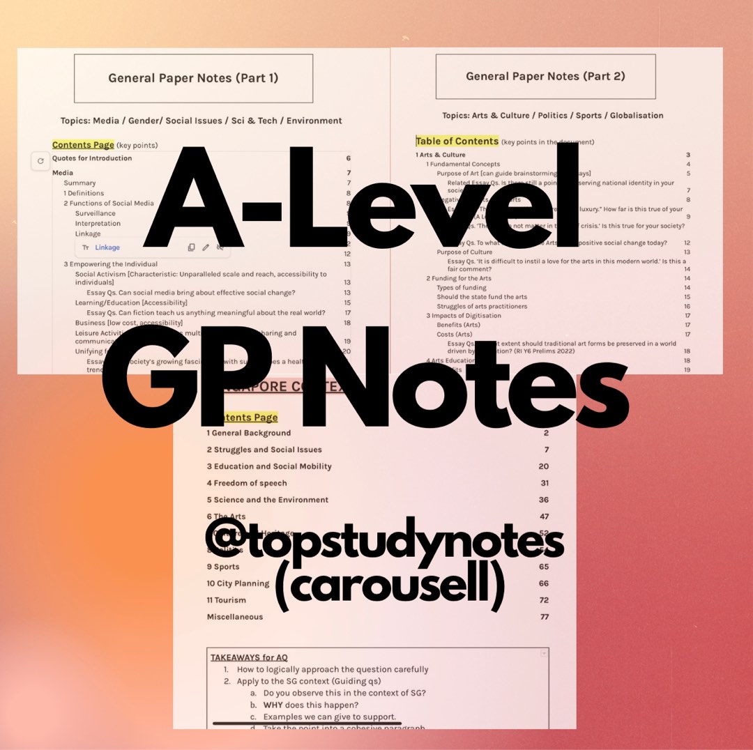 A LEVEL RI GENERAL PAPER GP NOTES , Hobbies & Toys, Books & Magazines ...