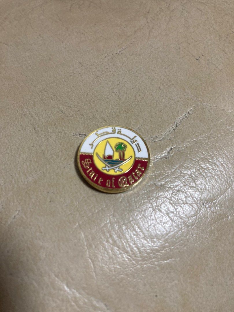 2022 Fifa world cup Qatar trophy and state of qatar badge, Hobbies ...