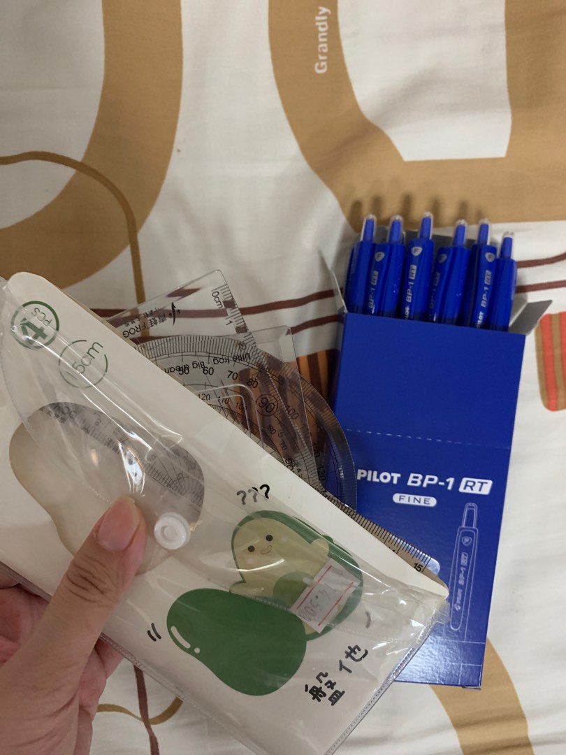 $3 each: Geometry set of rulers /Box of pilot ball-point pen, 12 pens ...