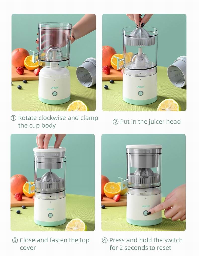 45W Wireless Automatic Portable Slow Orange Lemon Juicer Electric Juice ...